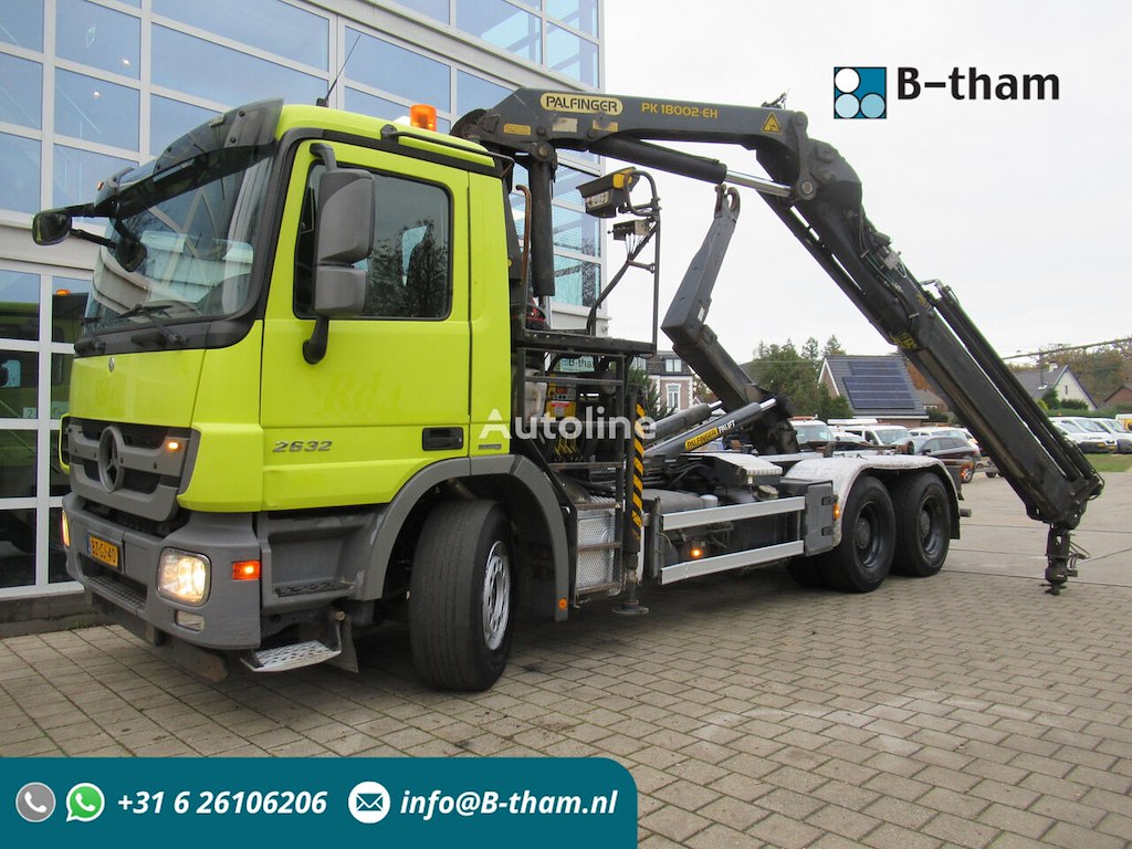 Mercedes-Benz Actros 2632 6X4 Steel + Palfinger PK18002-EH + 20T Haak Hook Hak kamion rol kiper