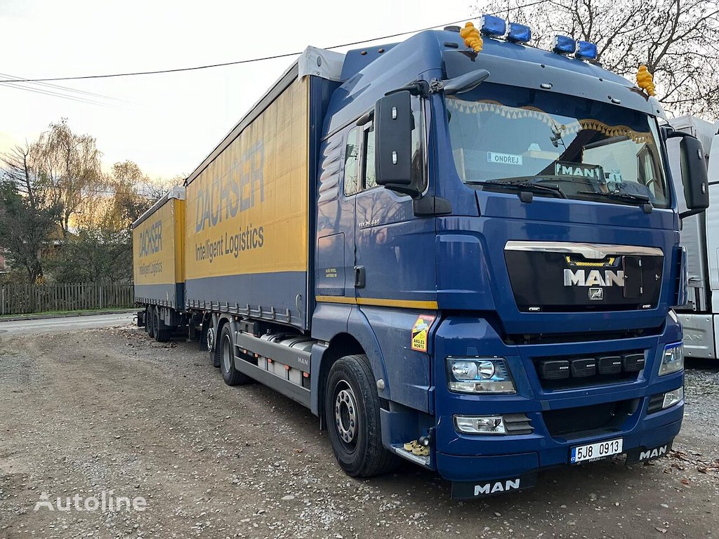 MAN TGX 26.440 kamion sa klizna zavesa cerada + prikolica sa kliznom ceradom