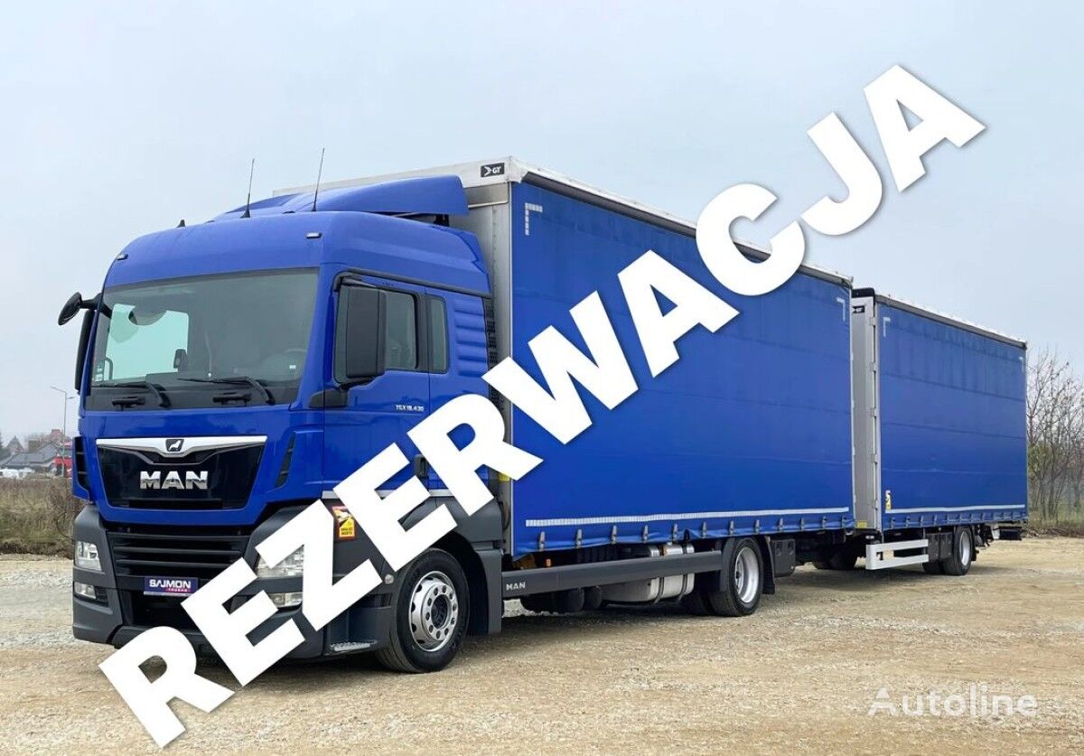 MAN TGX 18.430 / PRZEJAZDOWY / ZESTAW TANDEM 120M3 / 7,75 M + 7,75 M kamion sa klizna zavesa cerada + prikolica sa kliznom ceradom