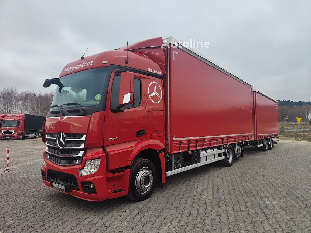 Mercedes-Benz ACTROS 2543 MP4 / EURO 6 / ZESTAW PRZESTRZENNY / NISKI PRZEBIEG kamion sa klizna zavesa cerada + prikolica sa kliznom ceradom