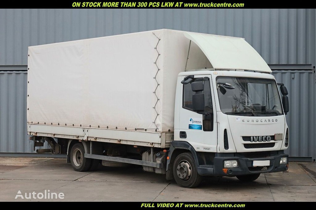 IVECO EUROCARGO 75E21, EURO 6, TAIL LIFT, 15 PALLETS kamion s ceradom