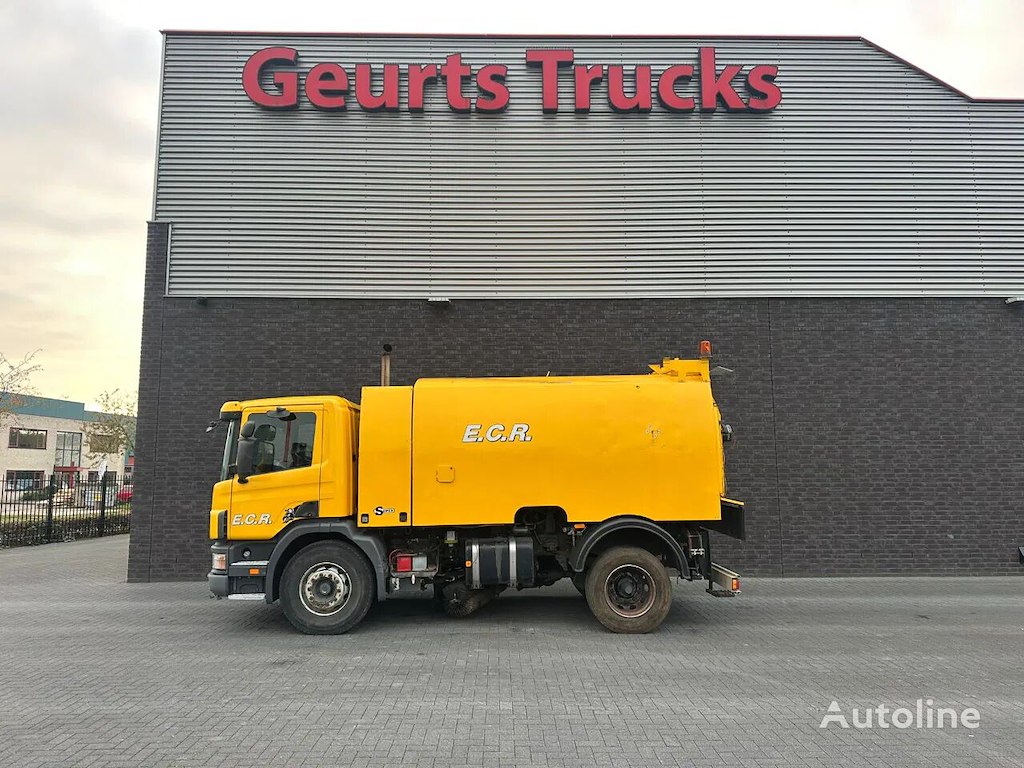 Scania 94.220 4X2 + FAUN AK 461 R/L SWEEPING TRUCK/ KEHRMASCHINE/VEEGWA kamion za prevoz stoke