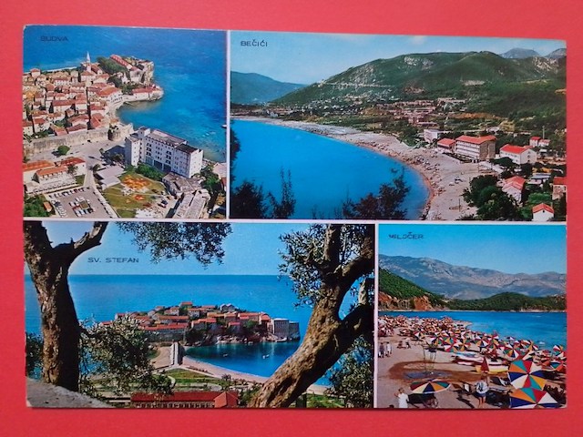 BUDVA,BEČIĆI,SV STEFAN,MILOČER-RAZGLEDNICA SA MARKOM