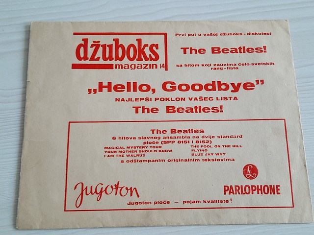 The Beatles - Zdravo, do viđenja(Hello, goodbye) flexi