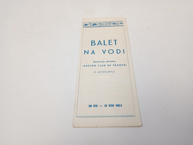 BALET NA VODI 1953 PROGRAM