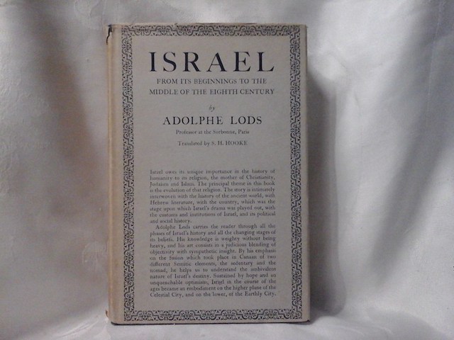 Israel from its beginnings to the Adolphe Lods Izrael