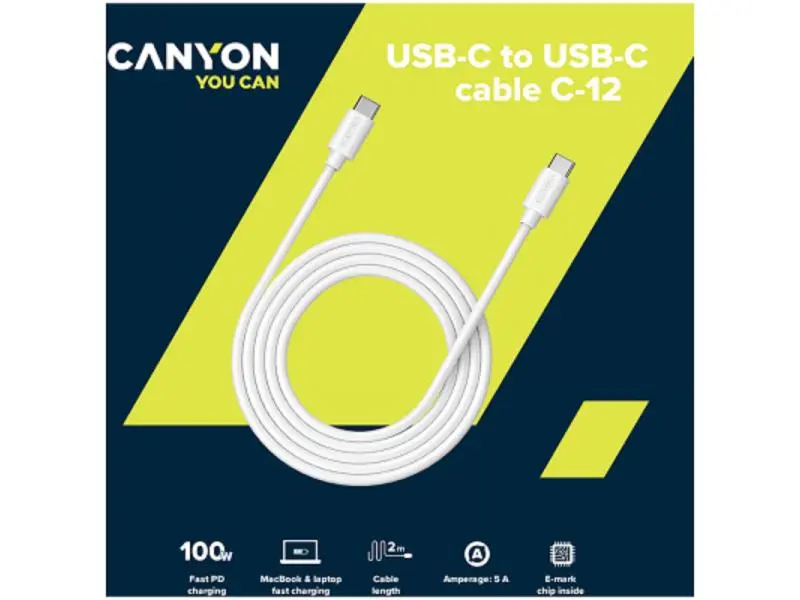 CANYON Tip-C kabl, 2m, beli (CNS-USBC12W)