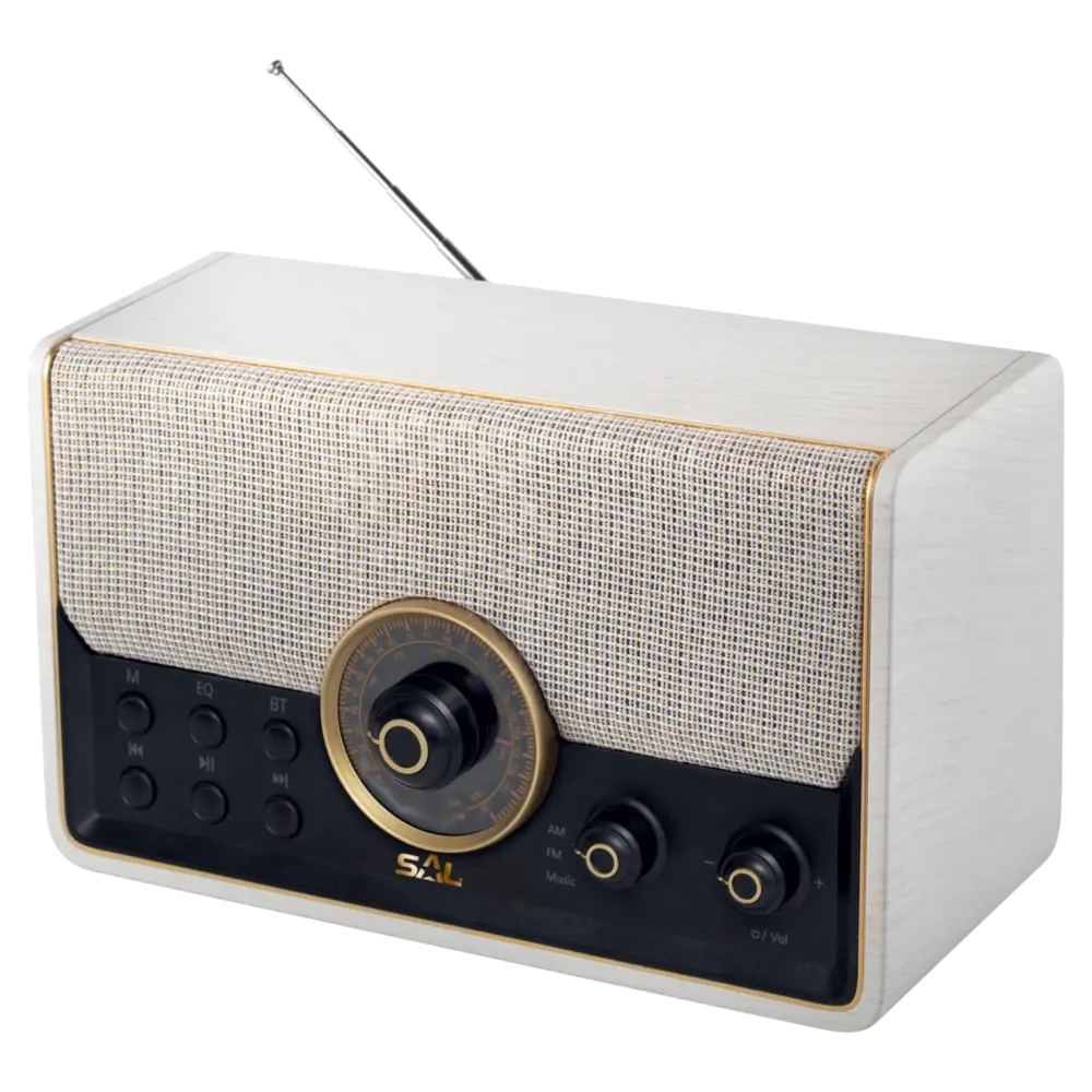 SAL Retro radio, AM-FM-BT-USB-mSD, Beli