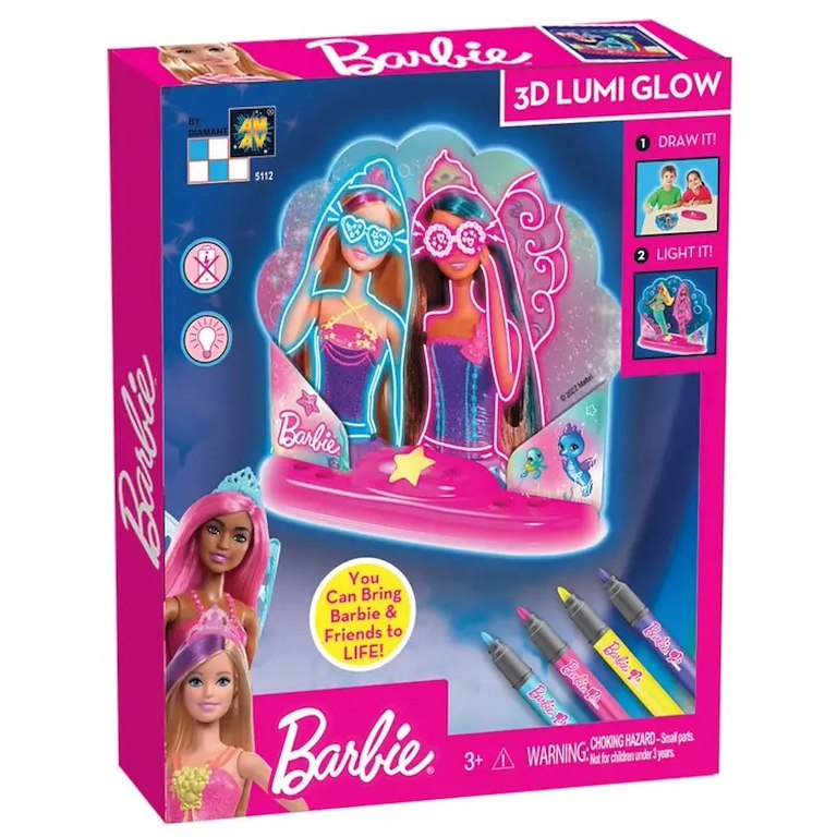 BARBIE SET FAIRY GLOW PAINT N LITE