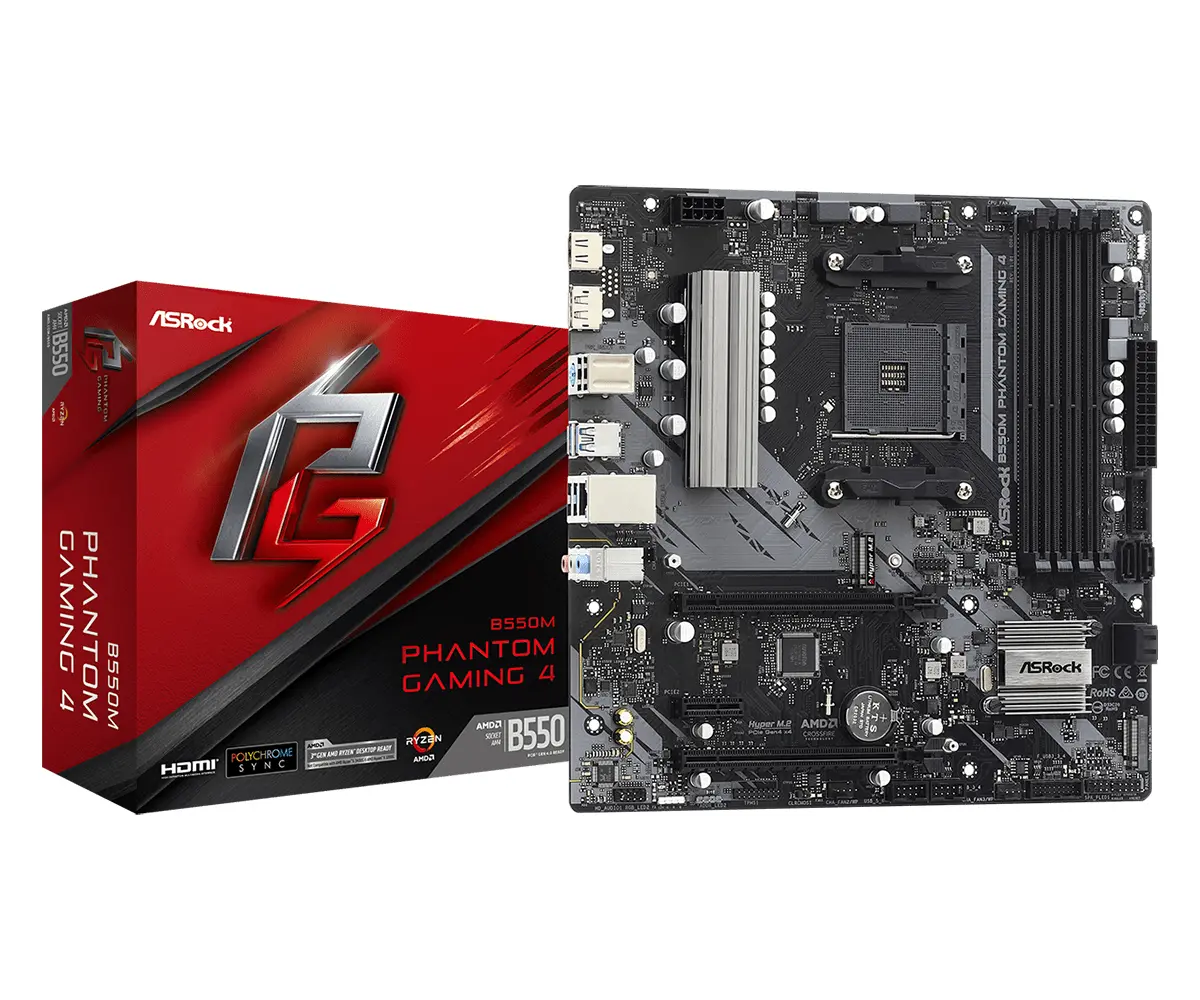 Asrock B550M Phantom Gaming 4 AMD B550 Socket AM4 mikro ATX