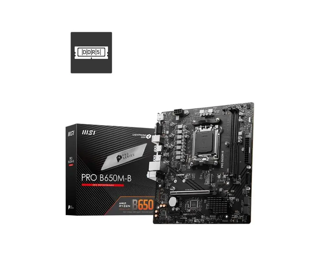 MSI matična ploča Am5 B650M-B Pro Msi 2Ksddr5 6800 MHz(O.C.), Hdmi, Vga, Pci-Ek16, Pci-Ek1