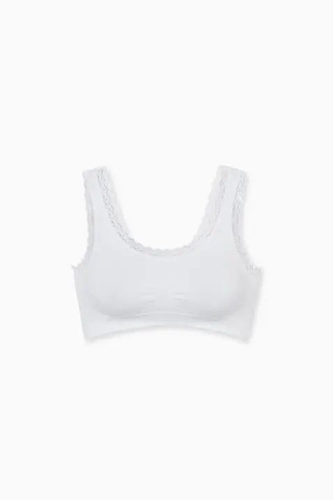 C&A Ženski sportski grudnjak, Crop top, Beli