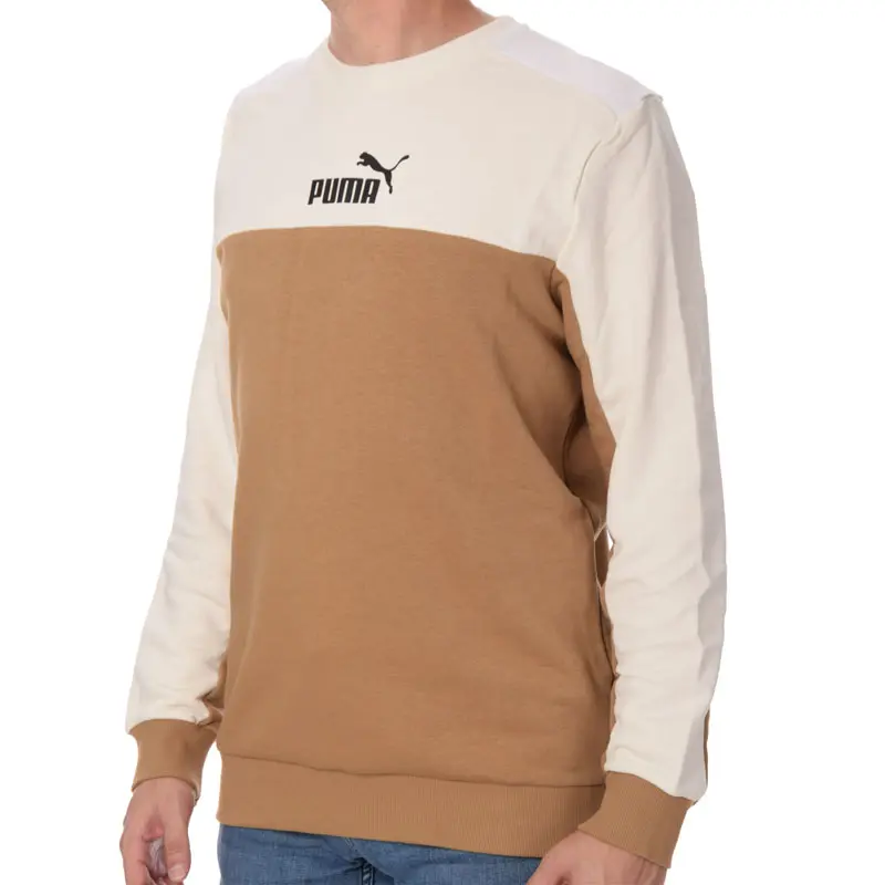 PUMA Muški duks ESS+ Block Crew Tr braon