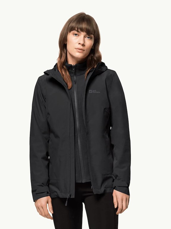 JACK WOLFSKIN Ženska jakna MOONRISE 3IN1 JKT W Jacket crna