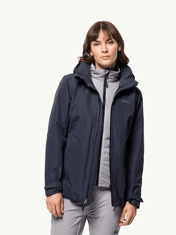 JACK WOLFSKIN Ženska jakna BERGLAND 3IN1 JKT W Jacket siva