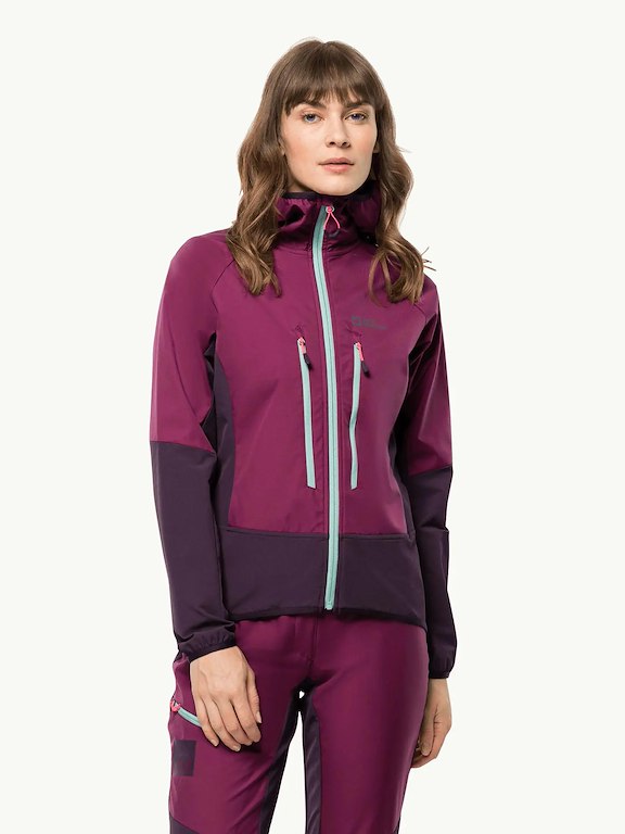 JACK WOLFSKIN Ženska jakna ALPSPITZE HOODY W ljubičasta