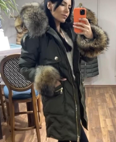 ELITE FUR maslinasta parka sa krznom REZZ