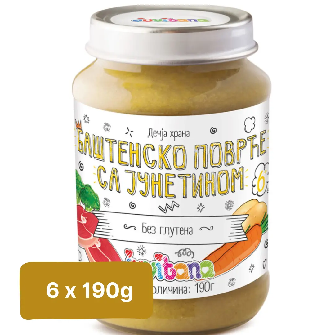 Juvitana Kašica od baštenskog povrća sa junetinom, 6x190g