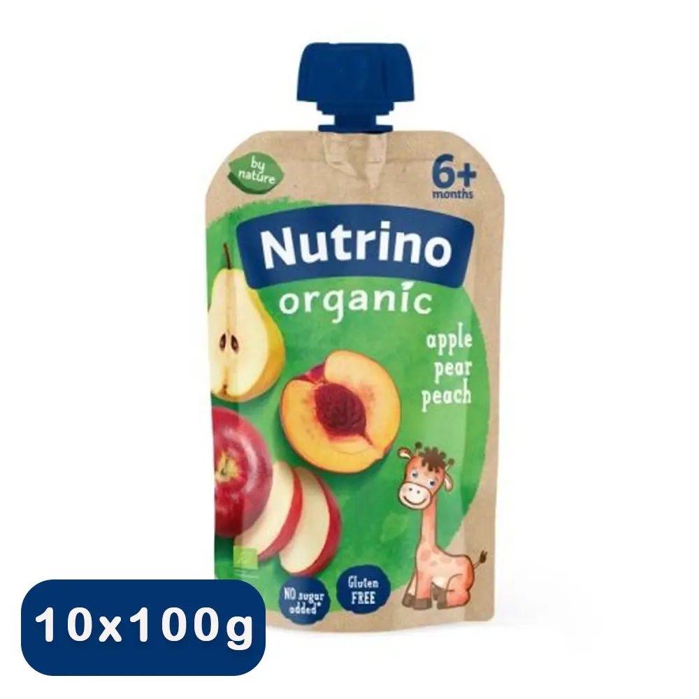 Nutrino Pauč, Jabuka, kruška i breskva, 100g, 10 komada