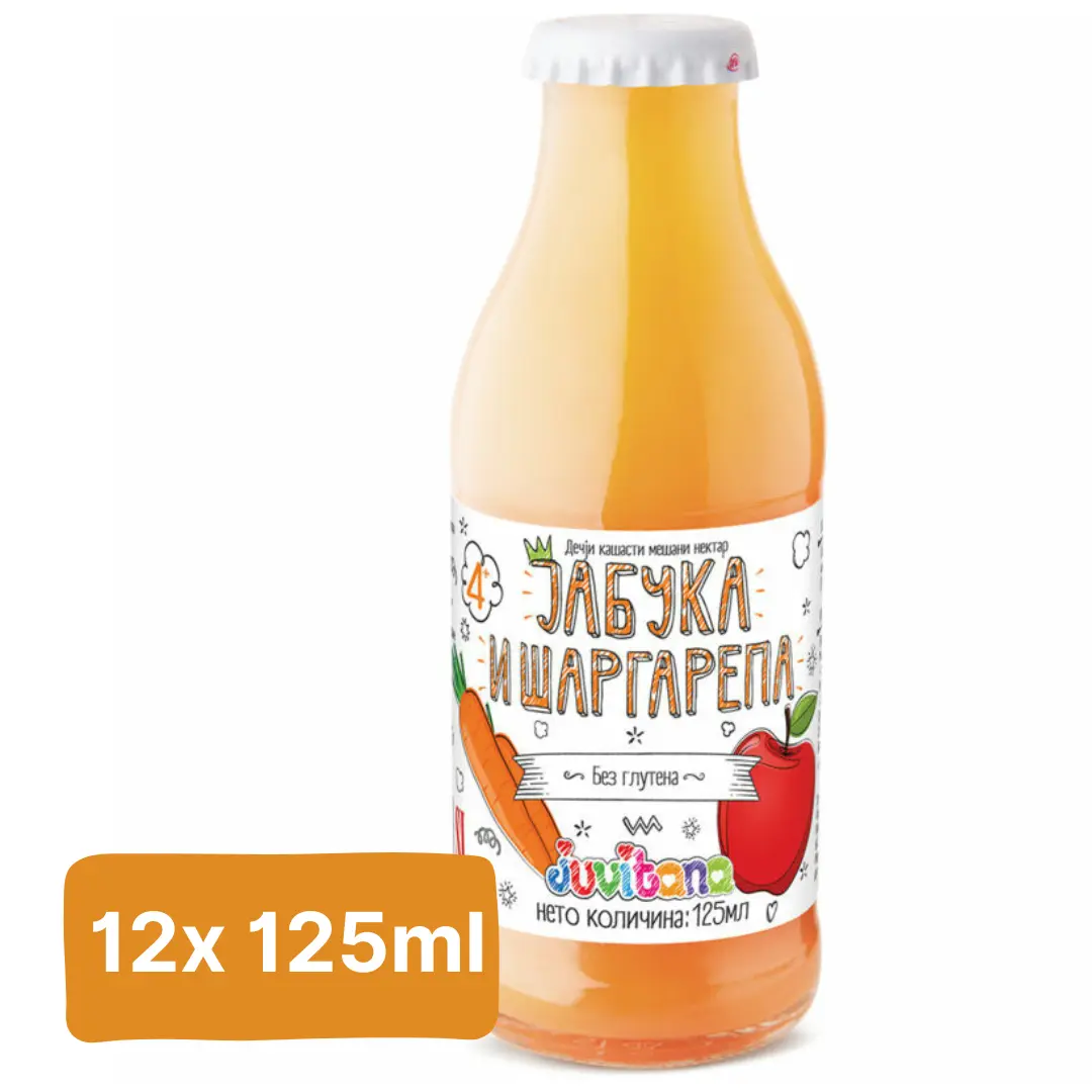 Juvitana Kašasti sok od jabuke i šargarepe, 12x130g