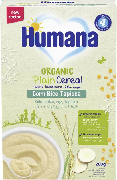 Humana Organska bezmlečna kaša, Sa kukuruznim pirinčem, 200g