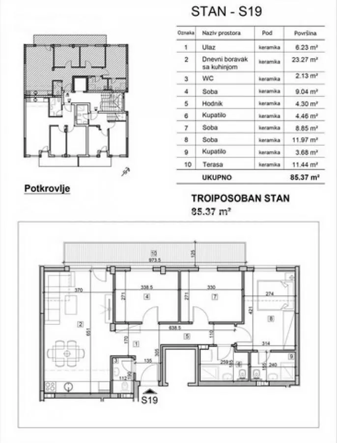 Prodaja, trosoban stan, 85m2, Nova Detelinara, Novi Sad, Novi Sad