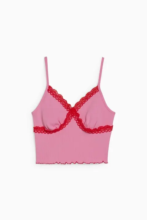 C&A CLOCKHOUSE Ženska majica, Crop-top, Roze