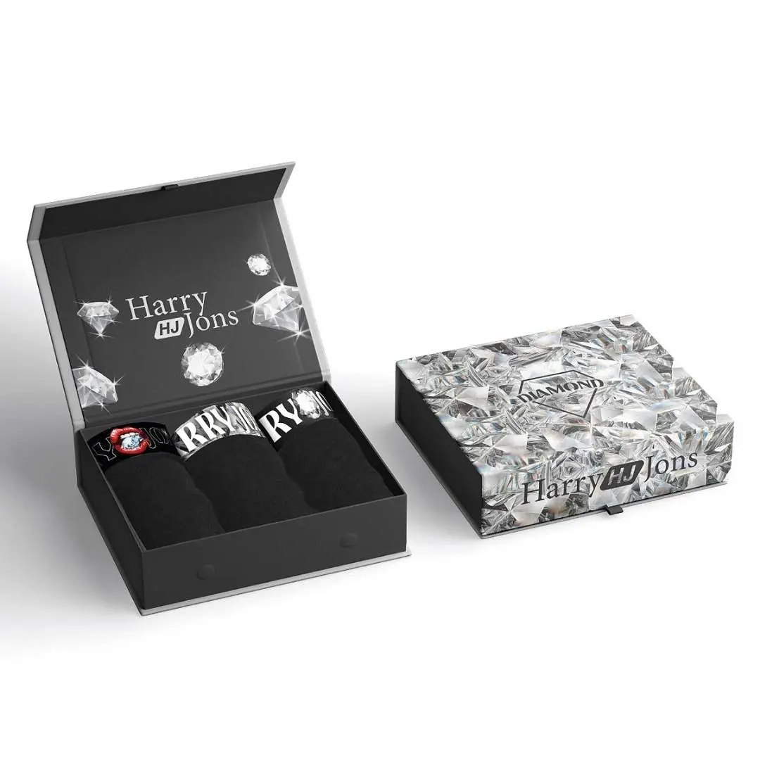 Harry Jons Set muških bokserica Diamond Premium, 3 komada, Crni