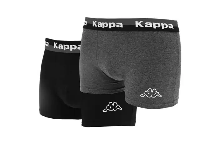 KAPPA Muški donji veš Logo Bit 2Pack 331C4tw-A01 sivo-crni