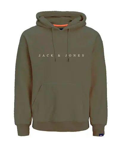 JACK & JONES Muški duks sa kapuljačom 12251672 maslinasti