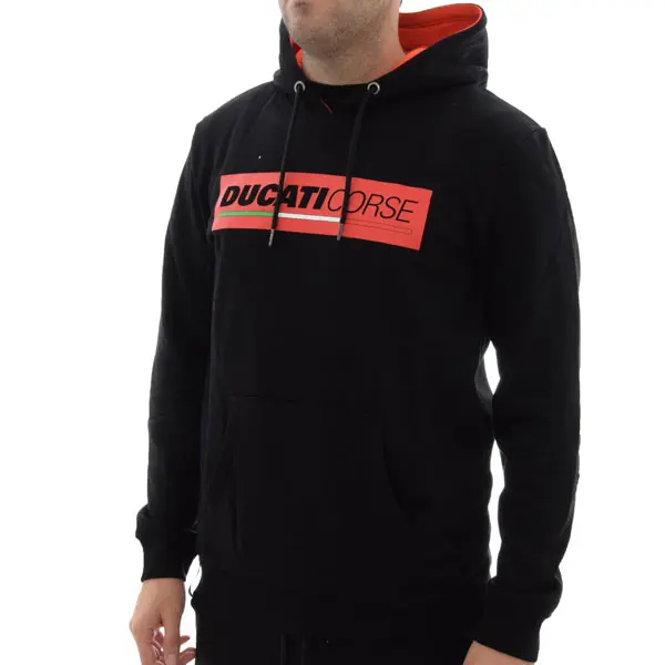 DUCATI Muški duks LOGO HOODIE crni