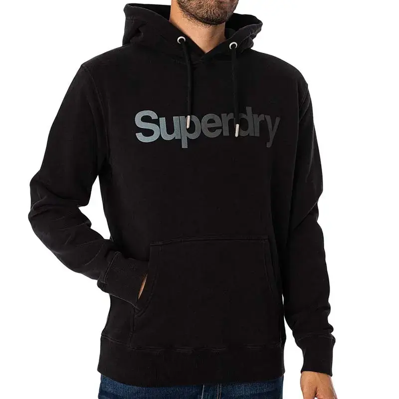 Superdry Muški duks Core Logo Fade Loose, Crni