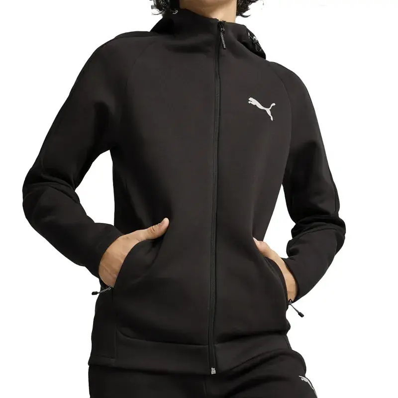 Puma Muški duks EVOSTRIPE FULL-ZIP HOODIE DK, Crn