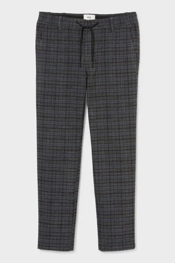 C&A Muške pantalone, Chino, Karirane, Slim Fit, Sive