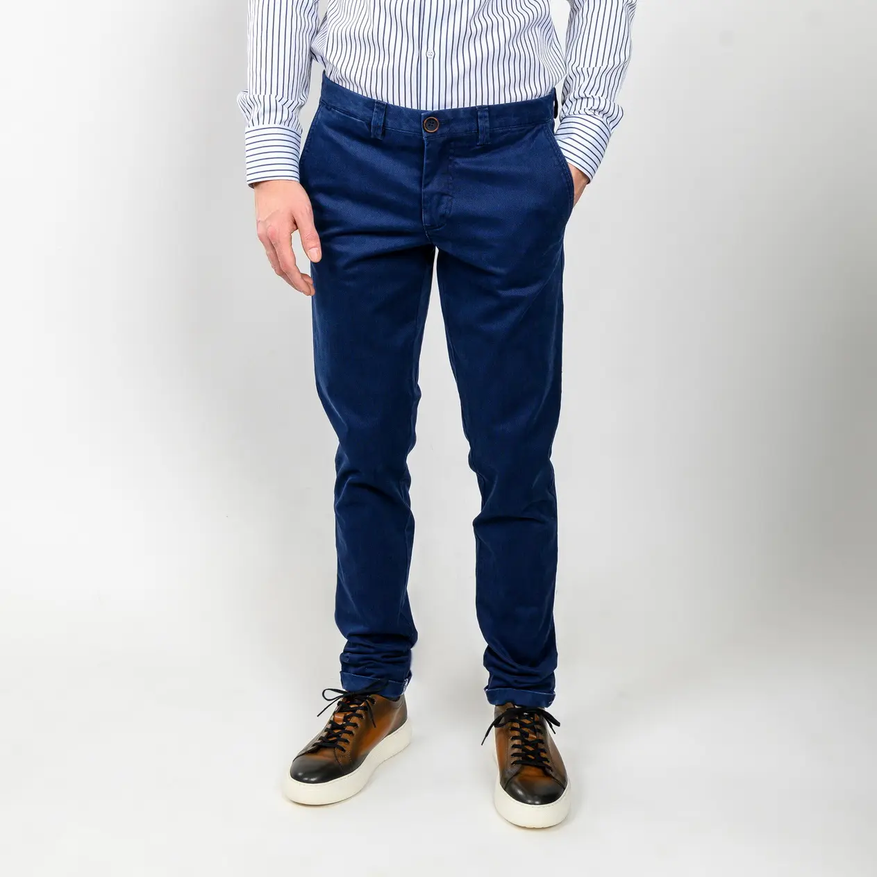 SANTOS & SANTORINI Muške pantalone Rickard indigo