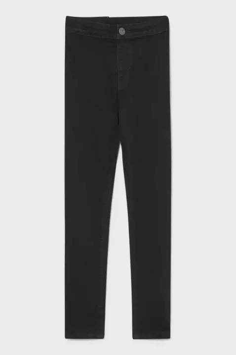 C&A Pantalone za devojčice, Visok struk, Slim Fit, Crne