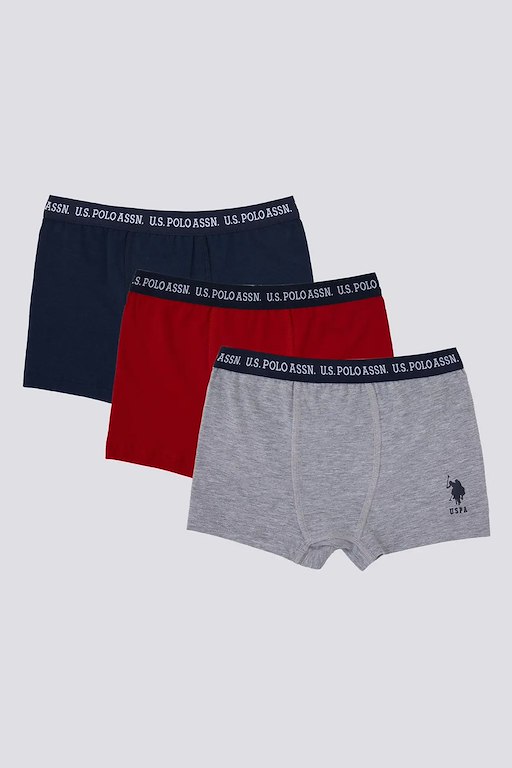 U.S. Polo Assn. Set bokserica za dečake US1371, 3 komada, Teget, sive i crvene