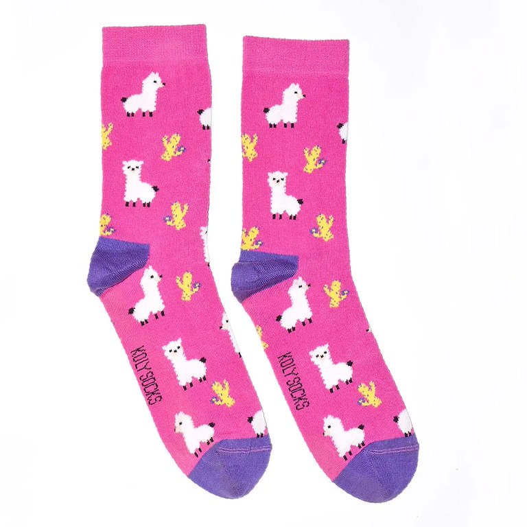 KOLY SOCKS Ženske sokne Lama roze