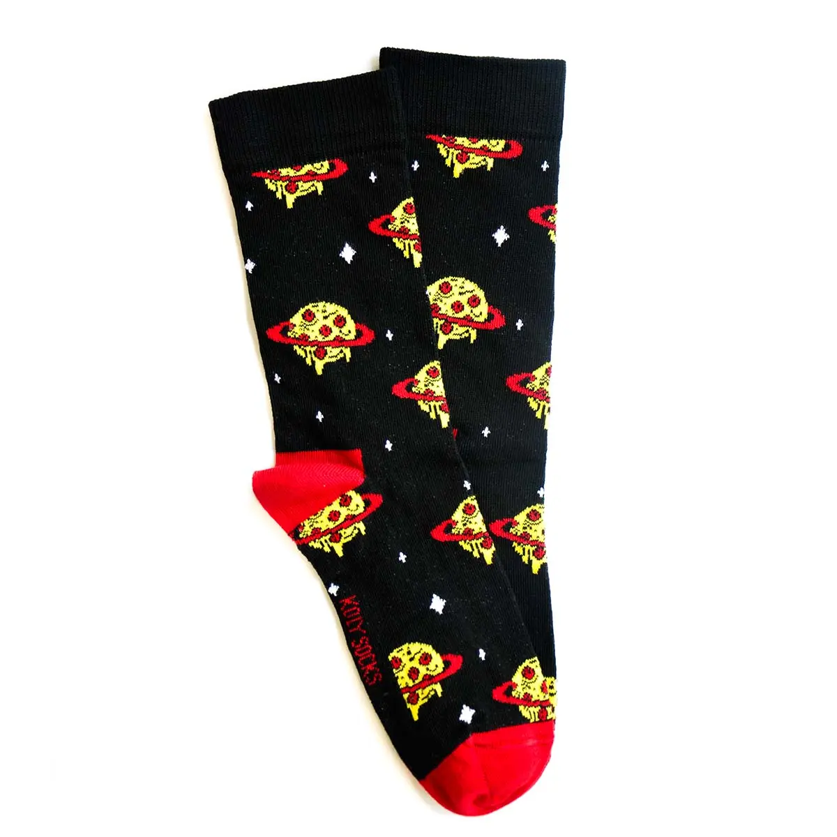 KOLY SOCKS Ženske sokne Pizza planete crne