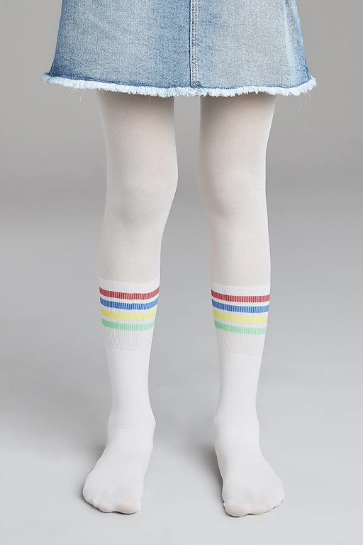 Penti Ženske hulahopke Rainbow Stripe White