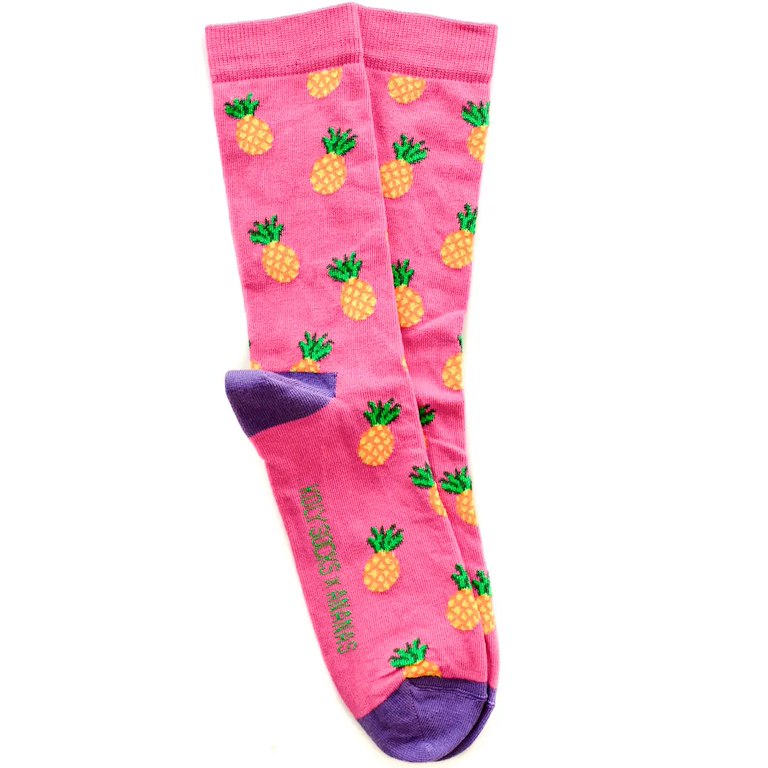 KOLY SOCKS Muške sokne sa ananasima roze