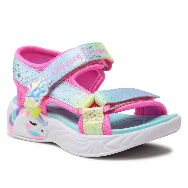 Skechers Sandale za devojčice Unicorn dreams, Svetloplavo-roze