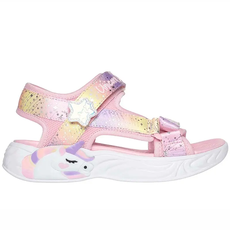 Skechers Sandale za devojčice Unicorn dreams, Roze-žute