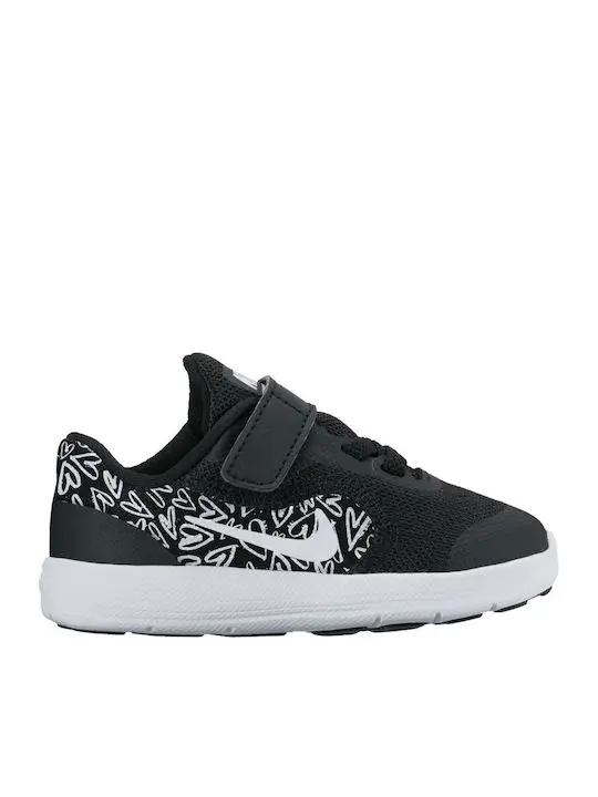 NIKE Patike za devojčice REVOLUTION 3 PRINT crne