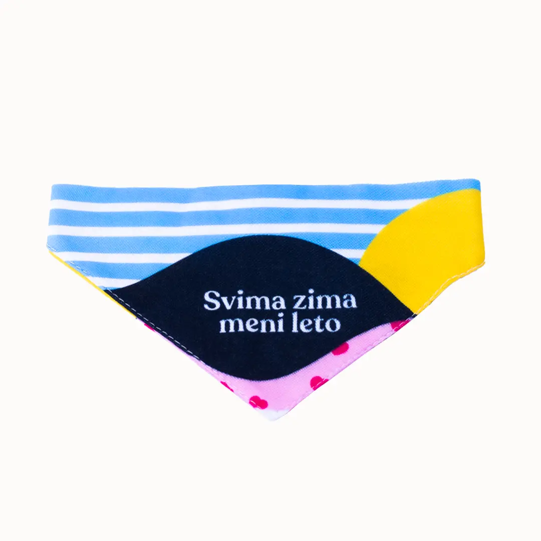 EL SHAPO Bandana za pse Svima zima meni leto, L, Šarena