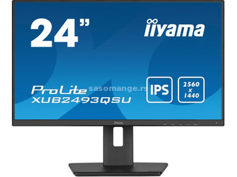 Monitor 23.8" Iiyama XUB2493QSU-B5 IPS 2560x1440/60Hz/4ms/HDMI/DP/USB/zvučnici