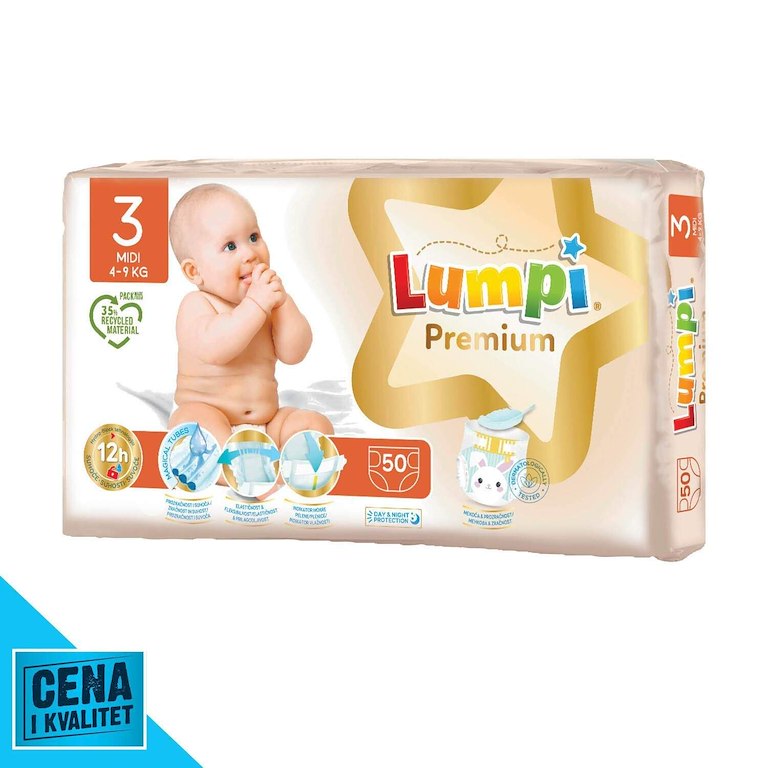 Lumpi pelene prem midi 3 4-9kg 50/1 lumpi