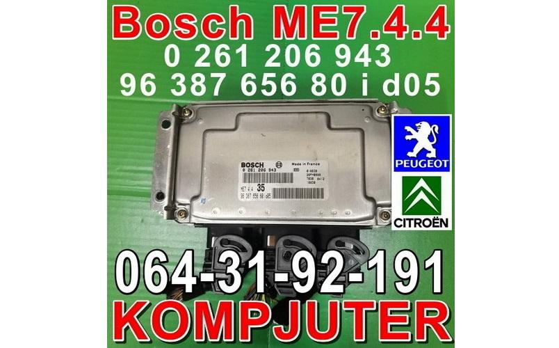 KOMPJUTER Bosch ME7.4.4 Pežo Citroen 0 261 206 943 Peugeot