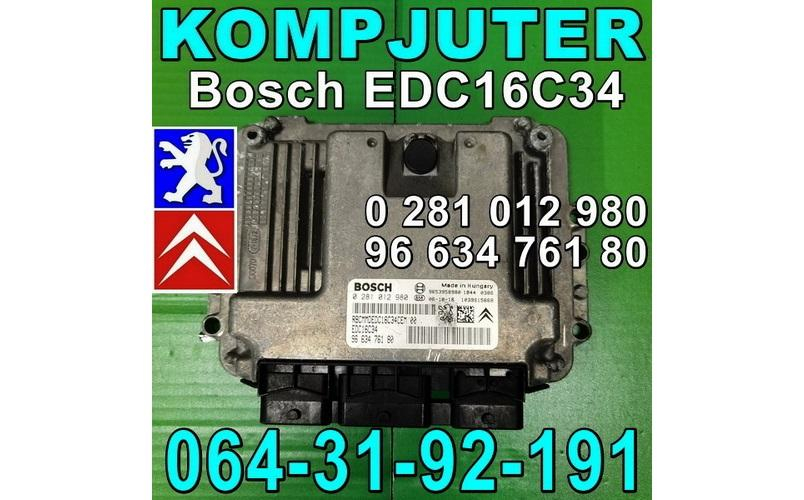 KOMPJUTER Bosch EDC16C34 Pežo Citroen 0 281 012 980 Peugeot