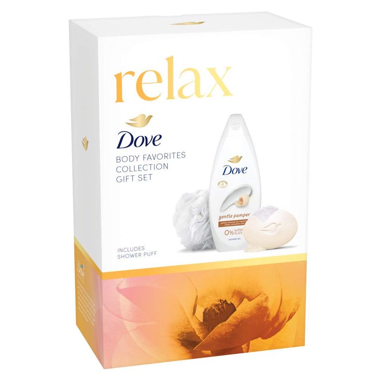 Dove set ž cream oil kutija sa pufnom dove